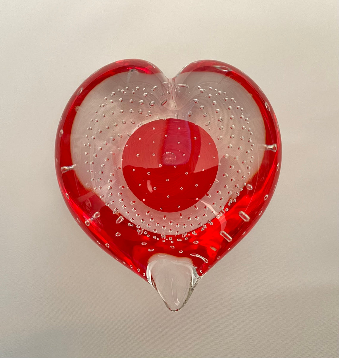 Red Bubble Heart Paperweight – taramarshglass
